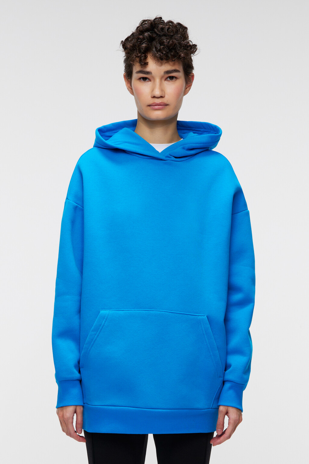 Толстовка oversize с капюшоном и карманом 2241344466, цвет: голубой (43 ...