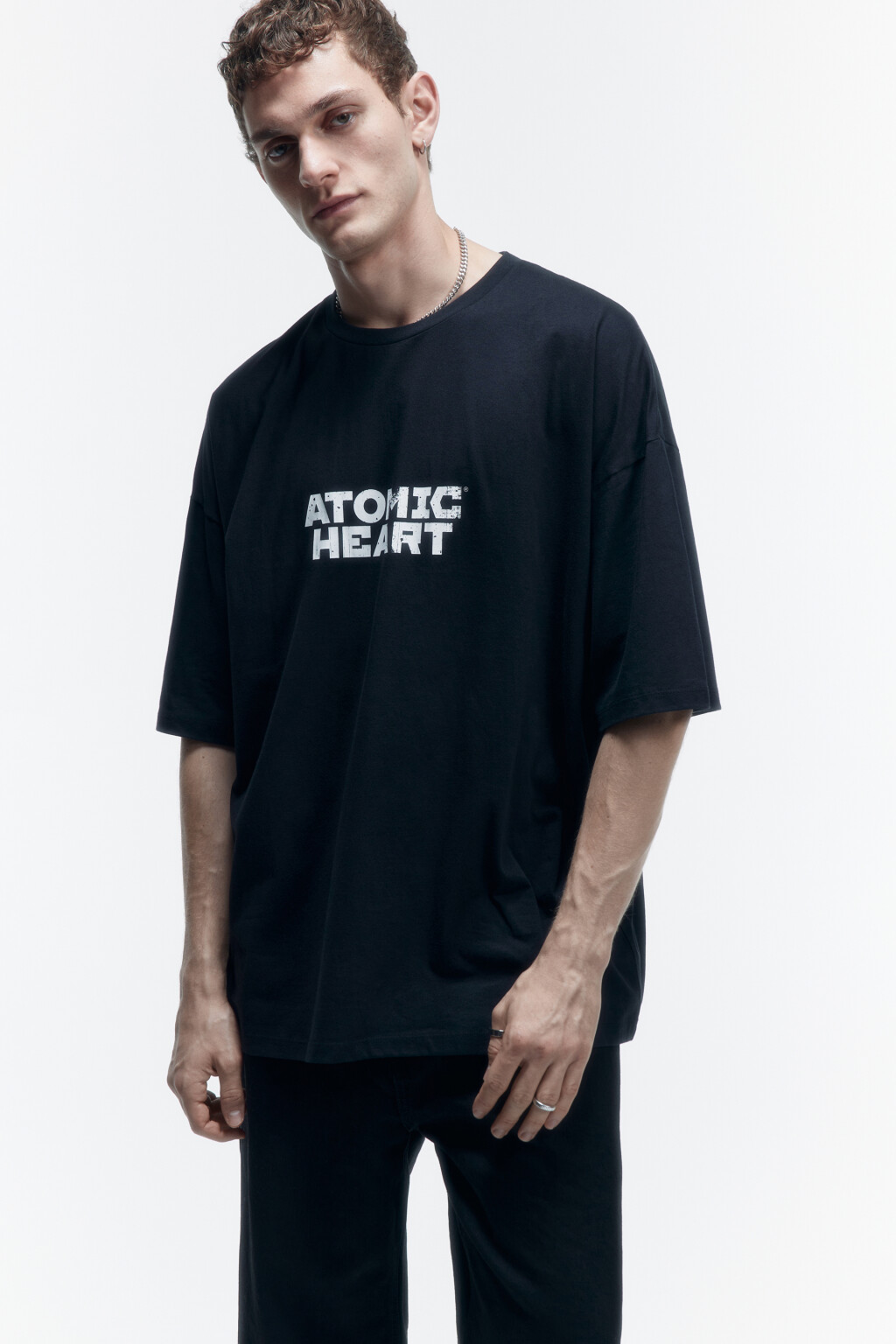 Футболка oversize хлопковая с принтом atomic heart 2339838426, цвет: черный (55) по цене 999 ...
