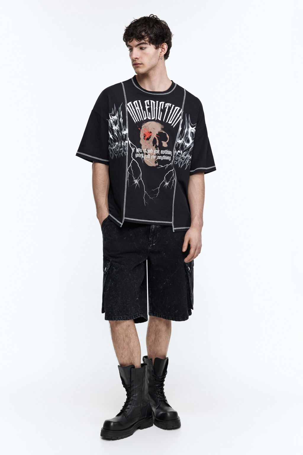 Футболка oversize в стиле гранж 2423120026, цвет: черный (54) по цене ...