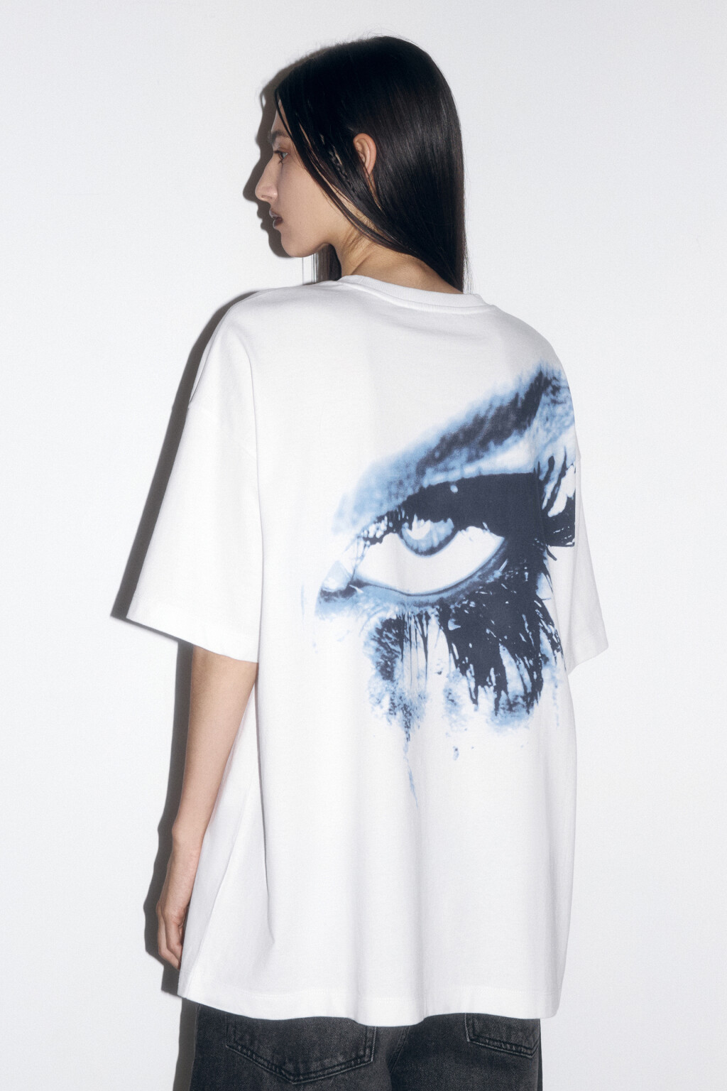 Футболка oversize с принтом на спине и надписью 2431120031, цвет ...